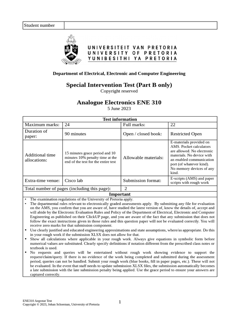 2023ENE310S04 Question Paper Part B | PDF | Electronic Filter ...
