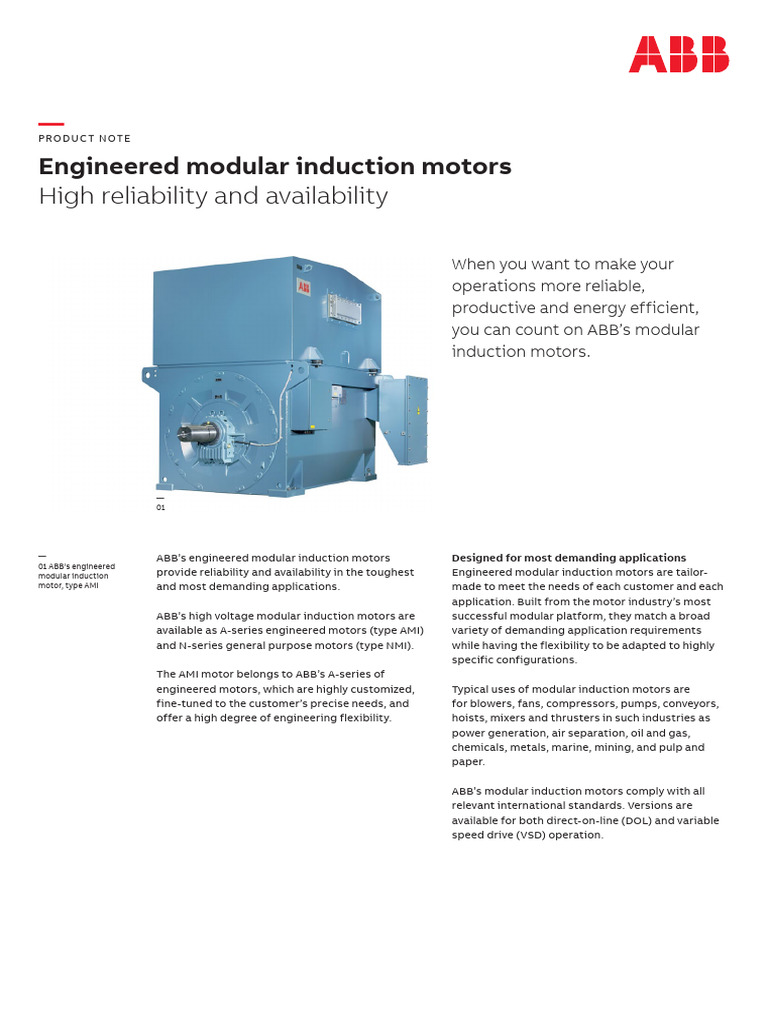 Product Note_Engineered Modular Induction Motors | PDF