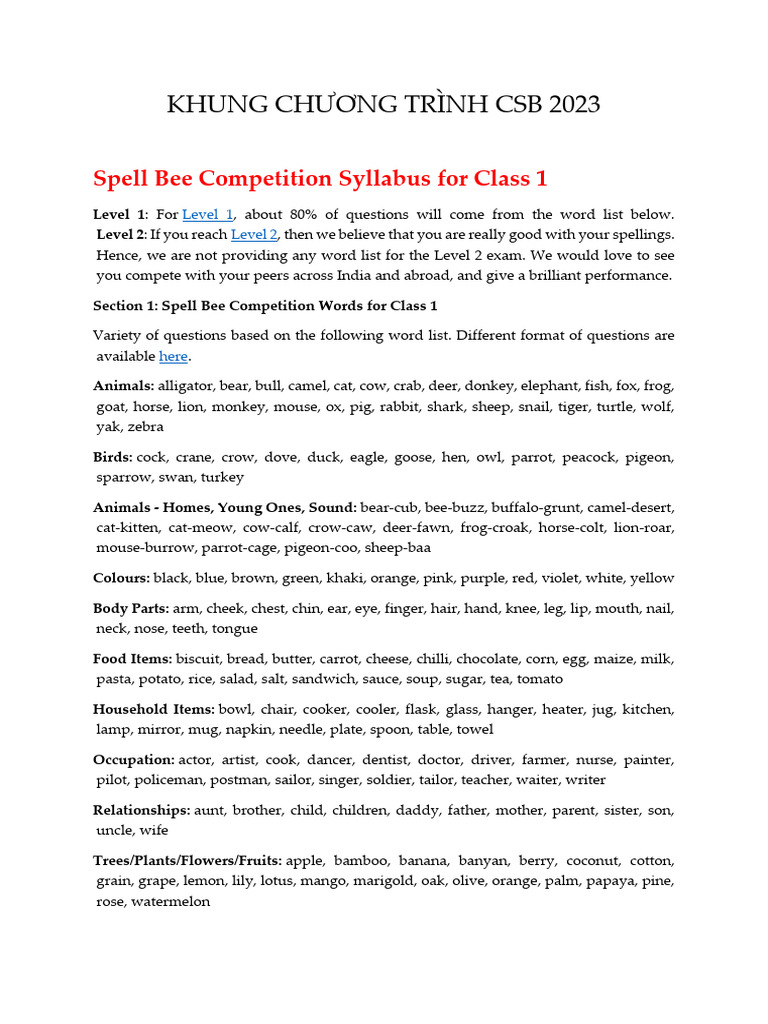 Khung Chương Trình CSB 2023 | PDF