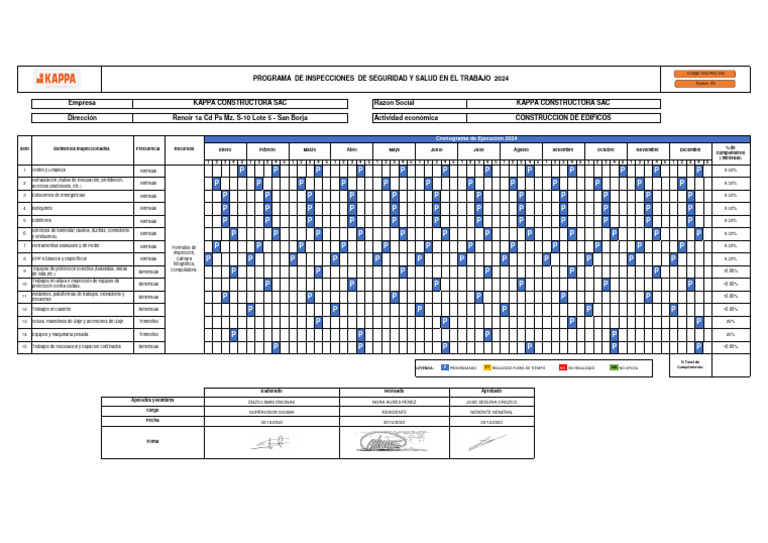 Sig-Pro-002 Programa de Inspeccion Kappa Constructora | PDF