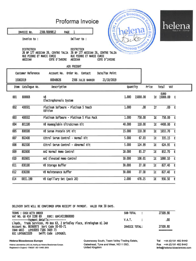 Distritech - PFI and Tariff Codes | PDF