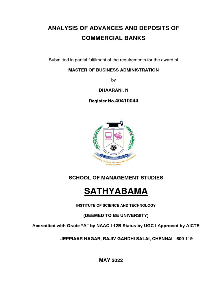 2022 Mba Mba Batchno 44 | PDF | Financial Risk | Banks