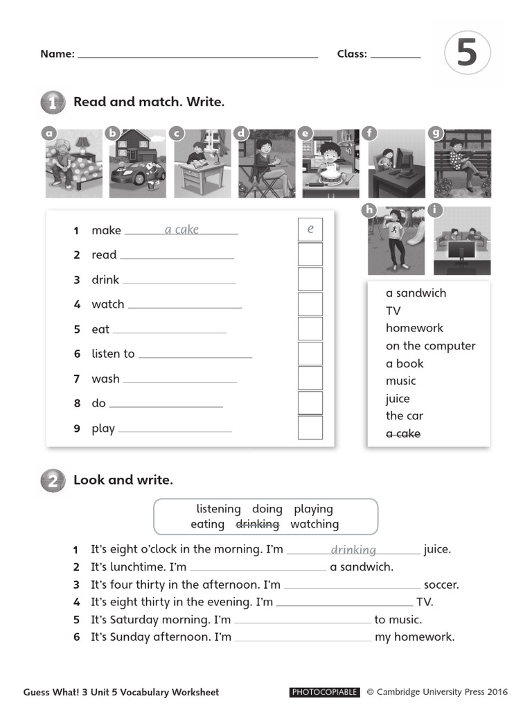 Guess What - 3 - AE - Unit 5 - Vocabulary - Worksheet | PDF