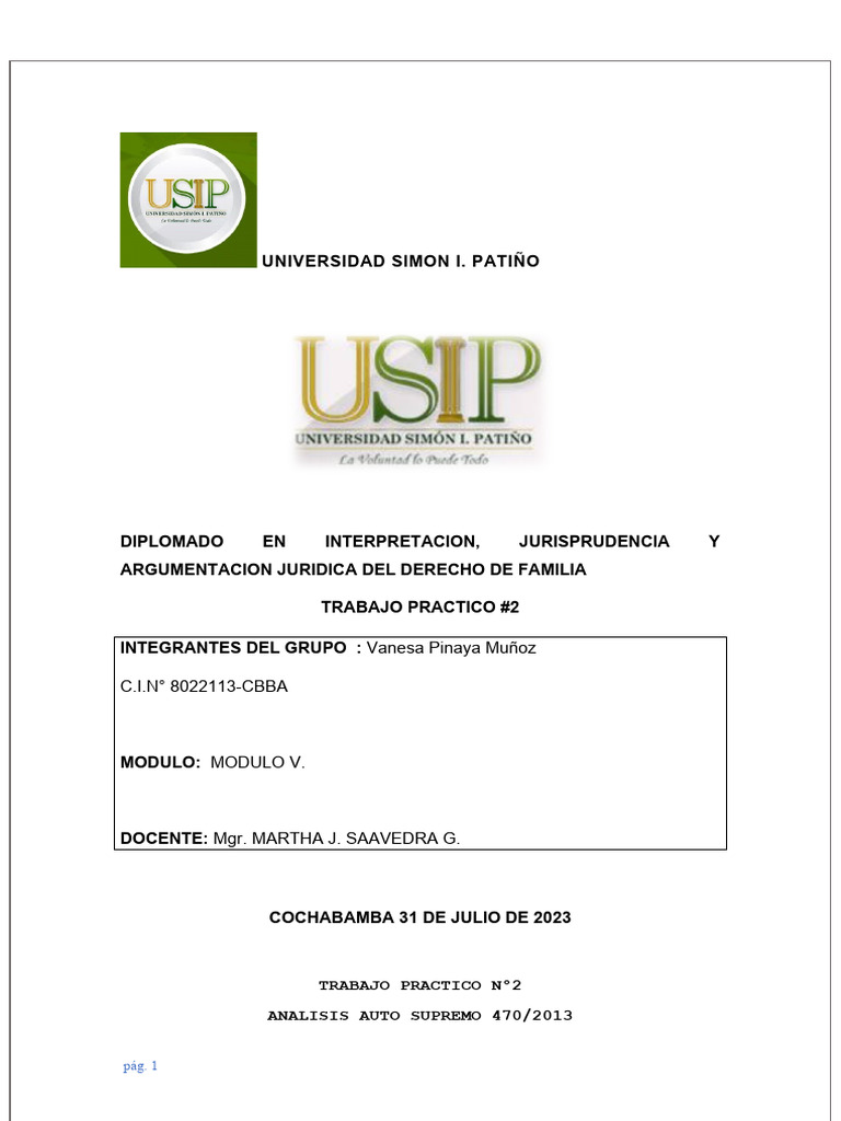 TRABAJO PRACTICO N°2 Modulo 5 VANESA PINAYA MUÑOZ | PDF | Herencia ...