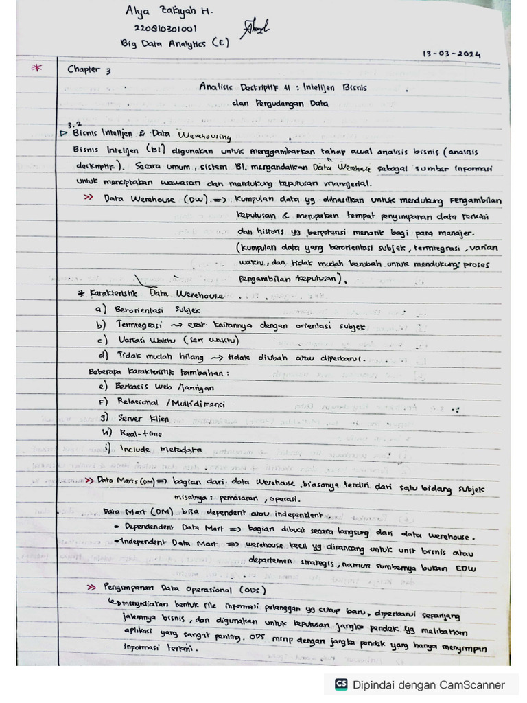 Alya - Resume Bab 3 - Big Data (E) | PDF