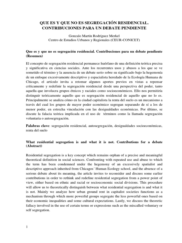 Que Es Segregacion | PDF | Raza (categorización humana) | Capitalismo