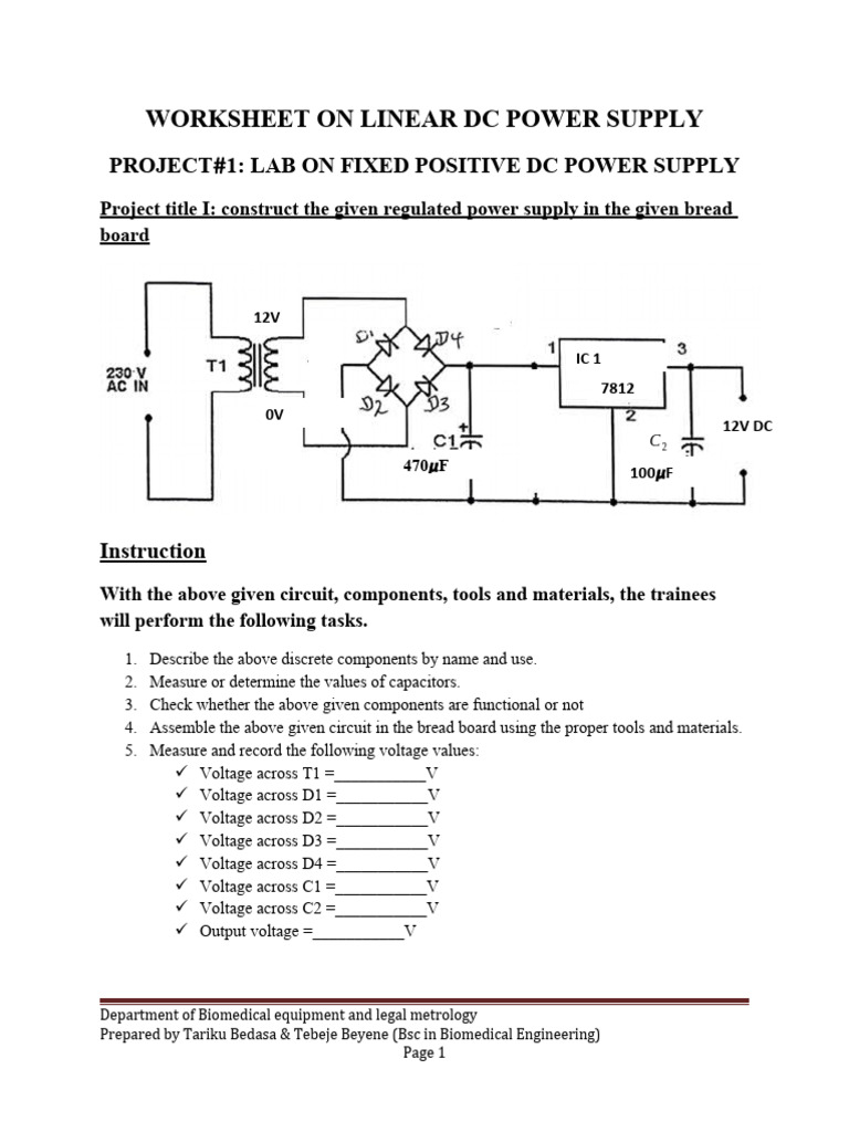 LAB ON DC POWER SUPPLY Levelone | PDF | Power Supply | Electrical Network