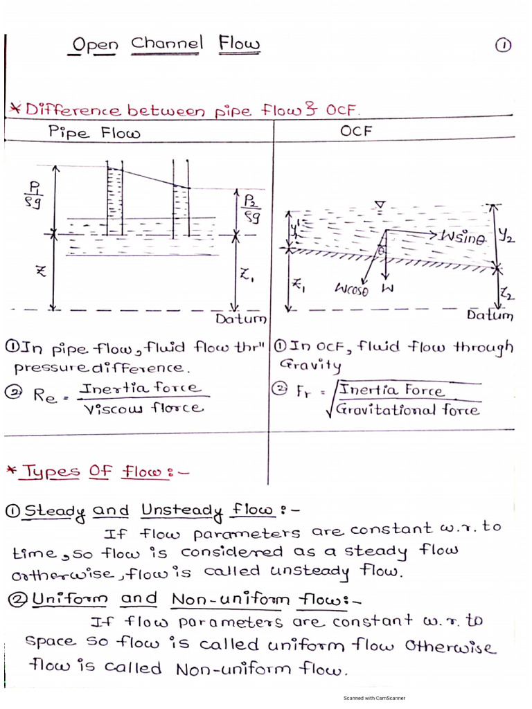 Open Channel Flow Notes | PDF