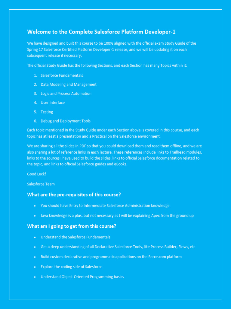 Documents - Null SFDC PD1 Course Details | PDF | Conceptual Model | Integrated Development ...