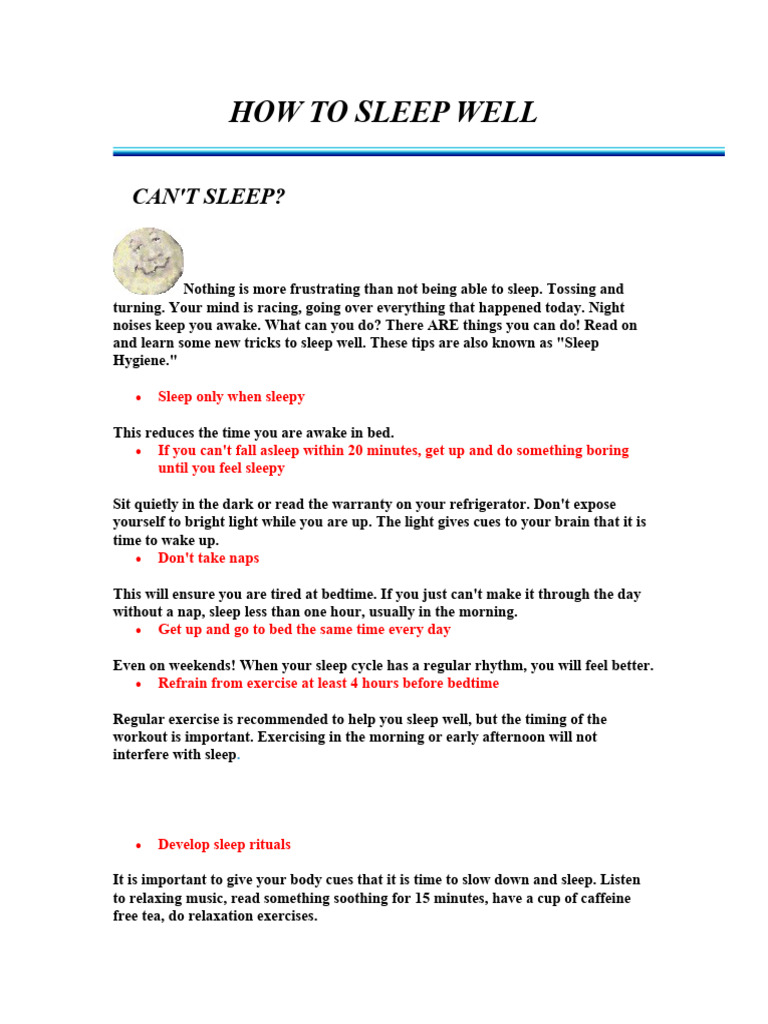 Sleep Hygiene Quick Resource Guide Pdf Sleep Animal Physiology