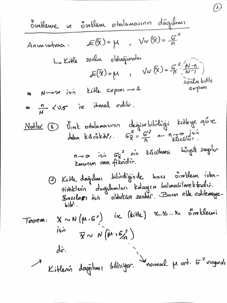 5.Mat.İst2_ornekleme_dagilimlari_ve_limit_teoremler_ve_tahmin_tahmin_edic | PDF
