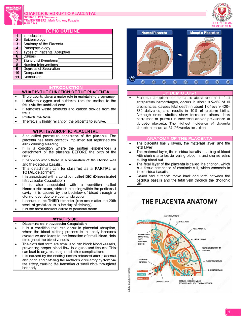 Abruptio Placentae | PDF | Placenta | Thrombus
