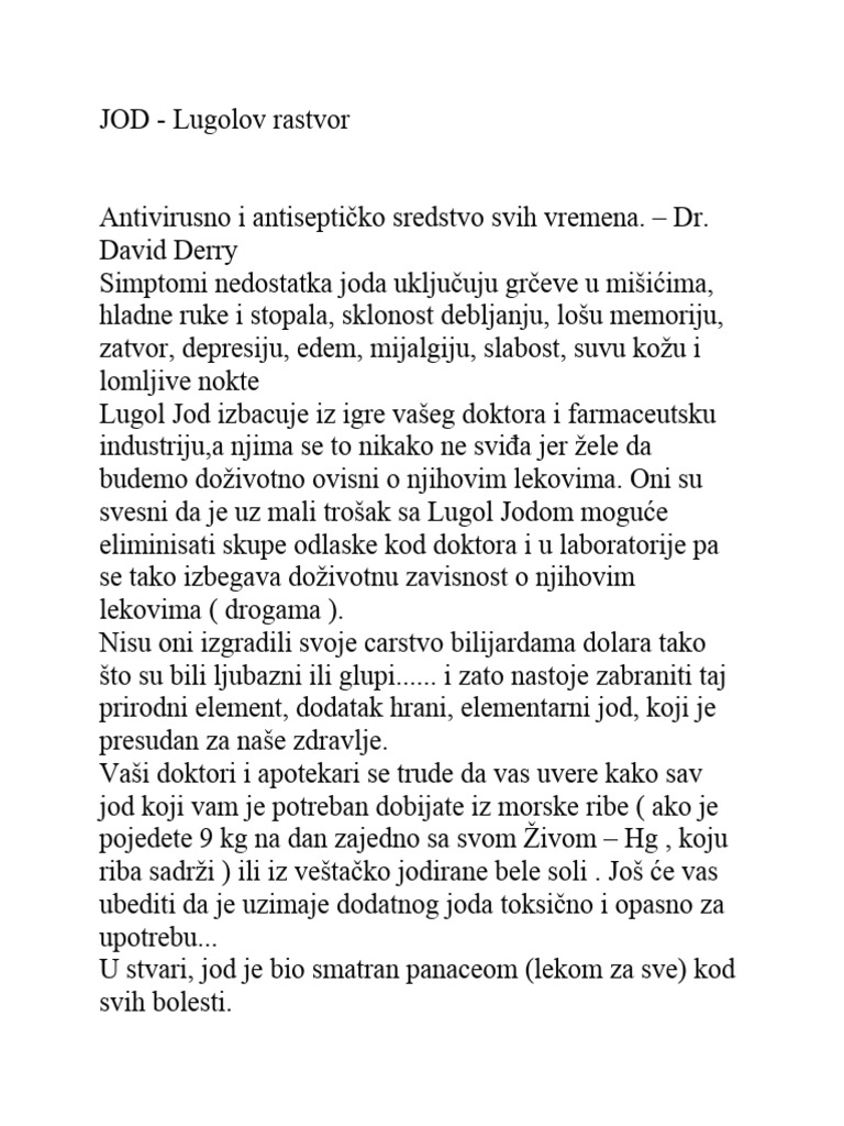 JOD - LUGOLOV RASTVOR | PDF