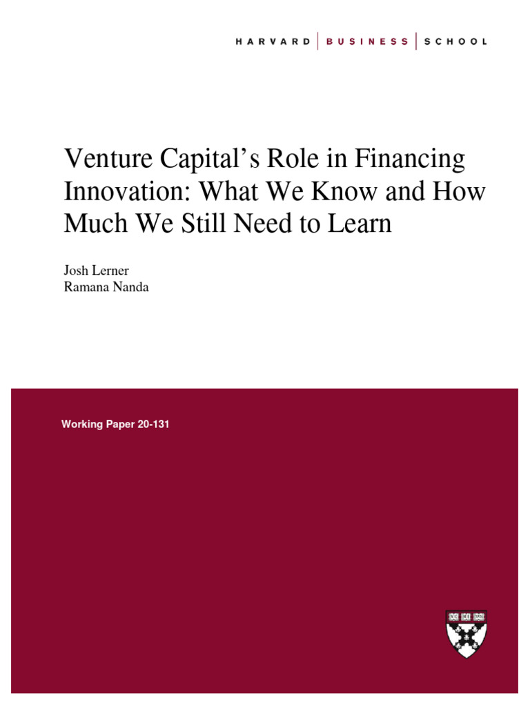 09 - Venture Capital's Role in Financing - Compressed | PDF | Venture ...