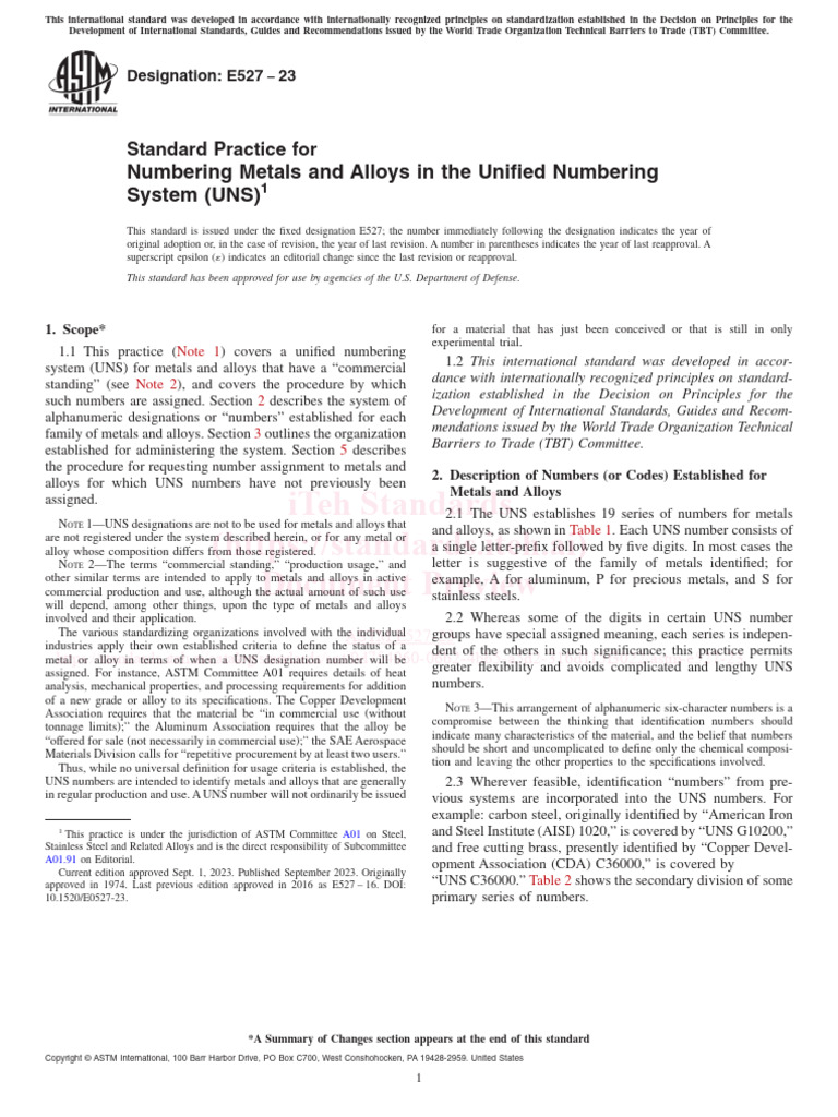 Astm E527 23 | PDF | Metals | Alloy