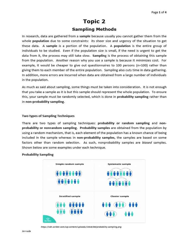 TOPIC2. Sampling Methods | PDF