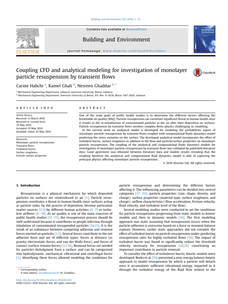 Coupling CFD and Analytical Modeling For Investigation of Monolayer ...