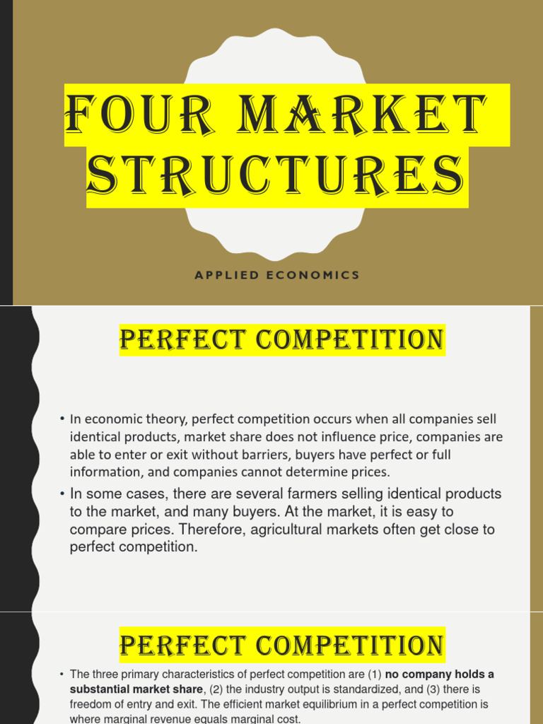 Four Market Structures | PDF | Monopoly | Perfect Competition