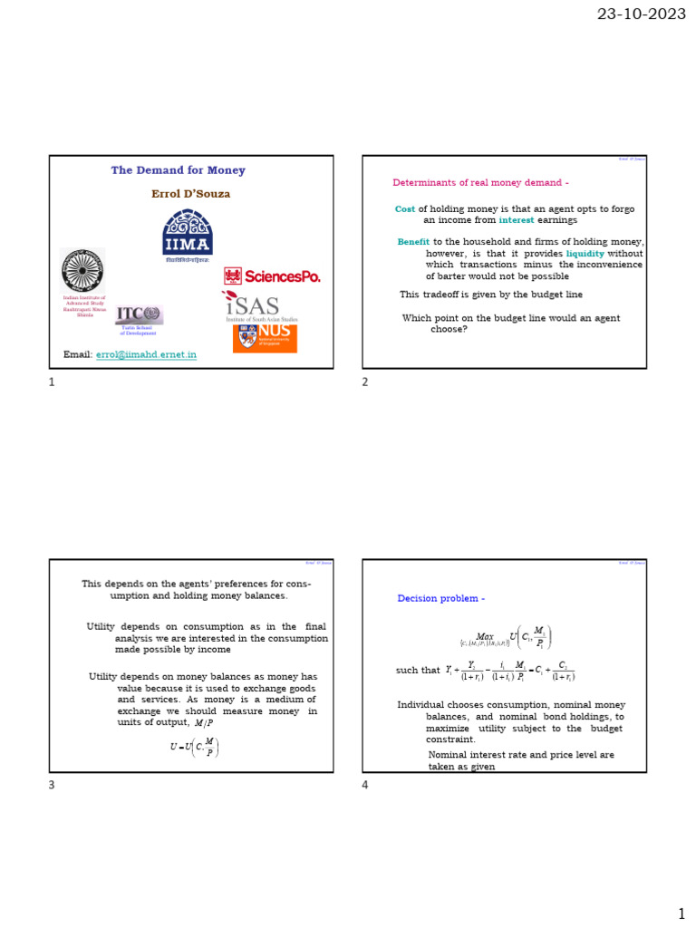 Money Demand Determinants Explained | PDF | Inflation | Macroeconomics