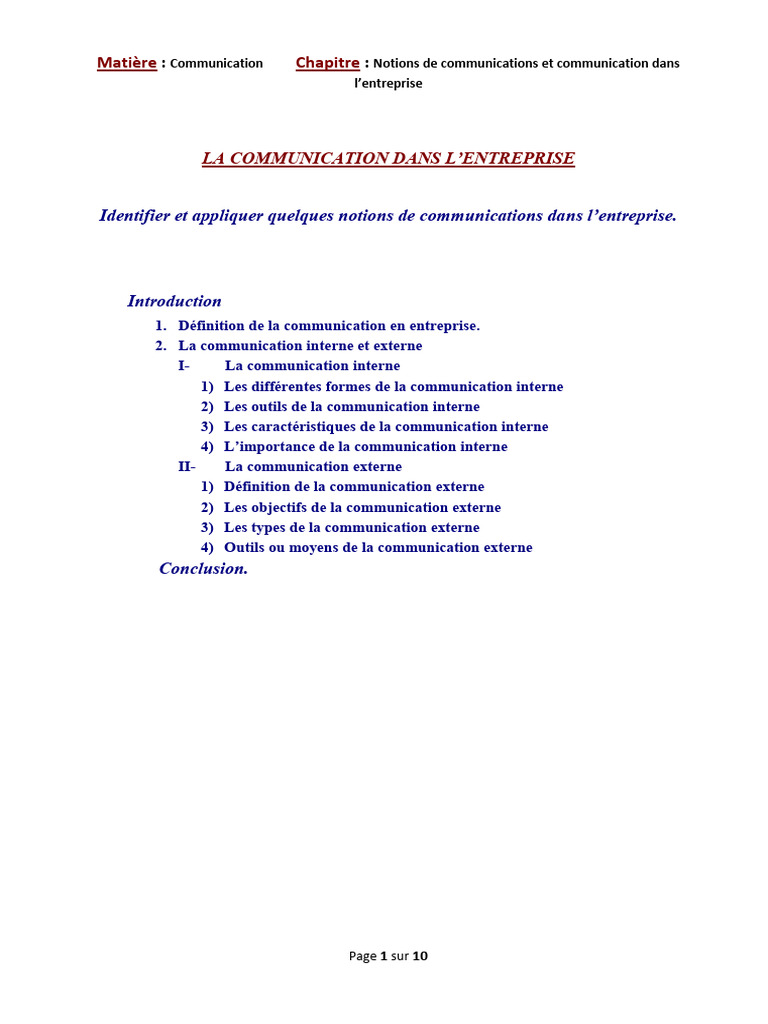 Communication interne et externe en entreprise | PDF | la communication ...