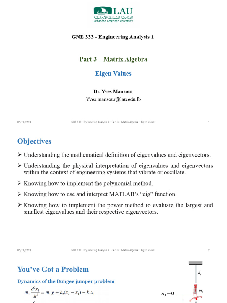 Matrix Algebra: Eigenvalues Explained | PDF | Eigenvalues And Eigenvectors | Matrix Theory