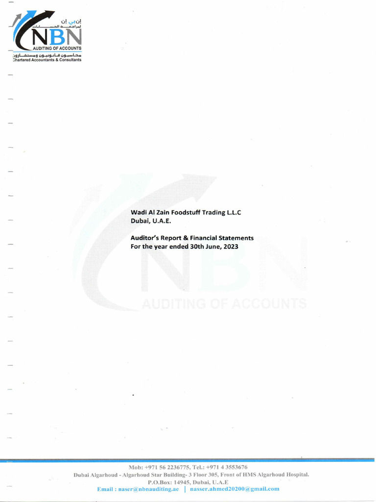 Waadi Al Zain - Auditors Report | PDF