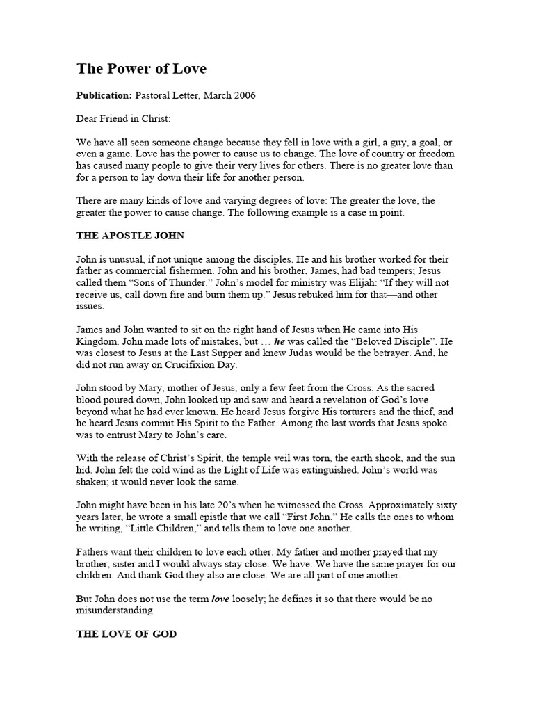 March 2006 - The Power of Love | PDF | Jesus | John The Apostle