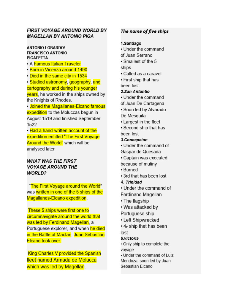 Magellan's Historic Voyage Overview | PDF | Age Of Discovery | Exploration