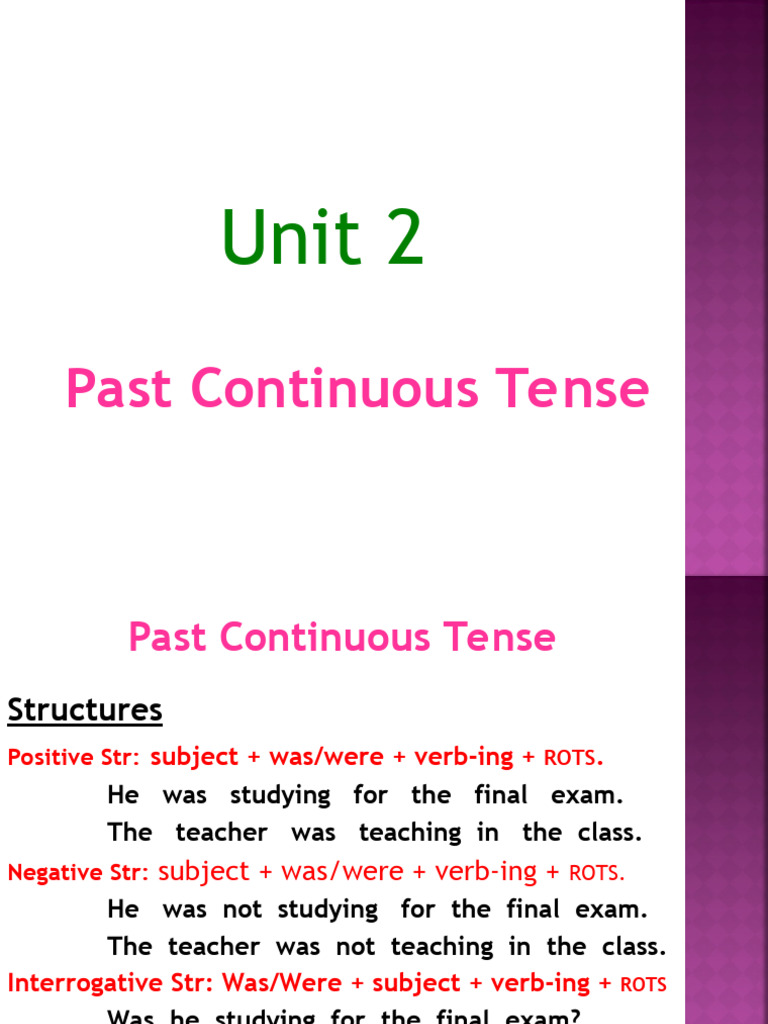 Past Continuous Tense | Download Free PDF | Grammatical Tense | Verb