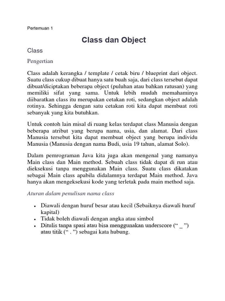 PBO - Class - Object | PDF