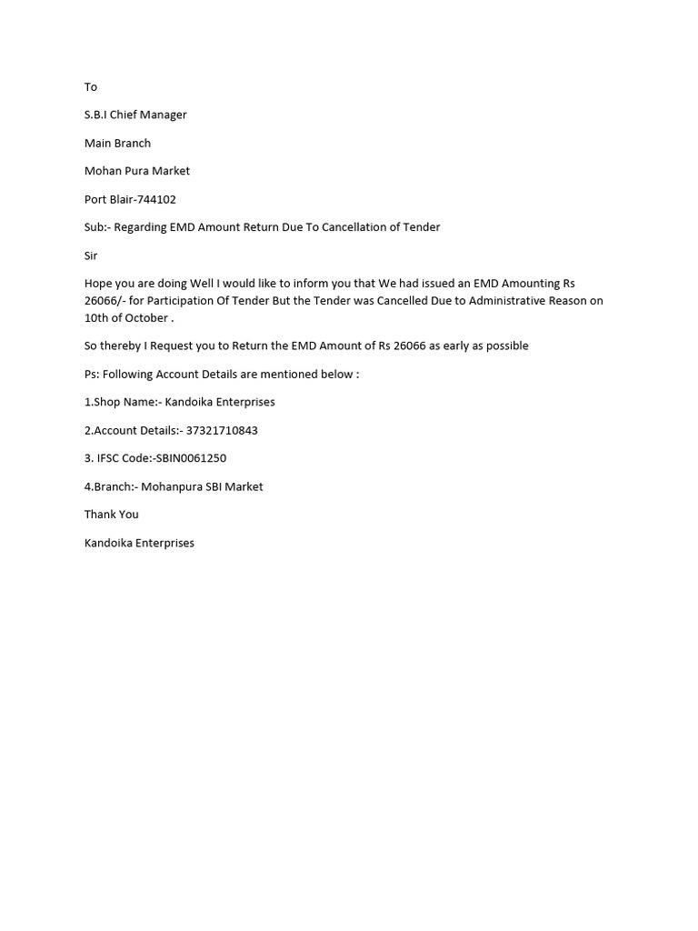 EMD Letter | PDF | Finance & Money Management