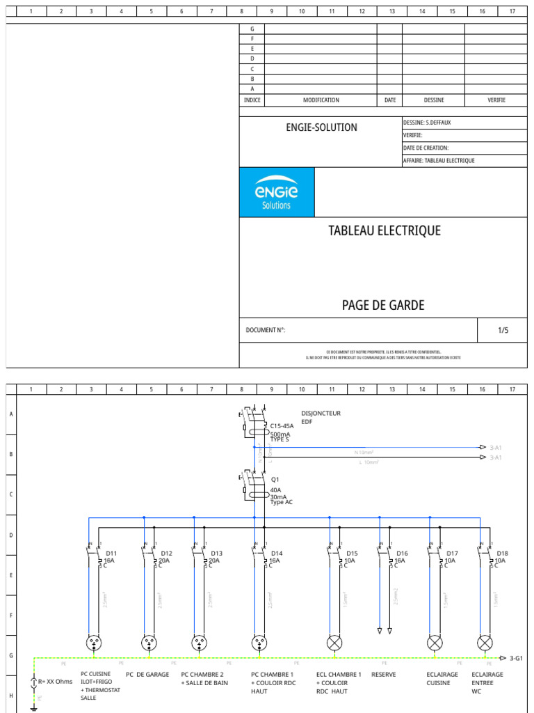 Schéma du tableau électrique garage | PDF