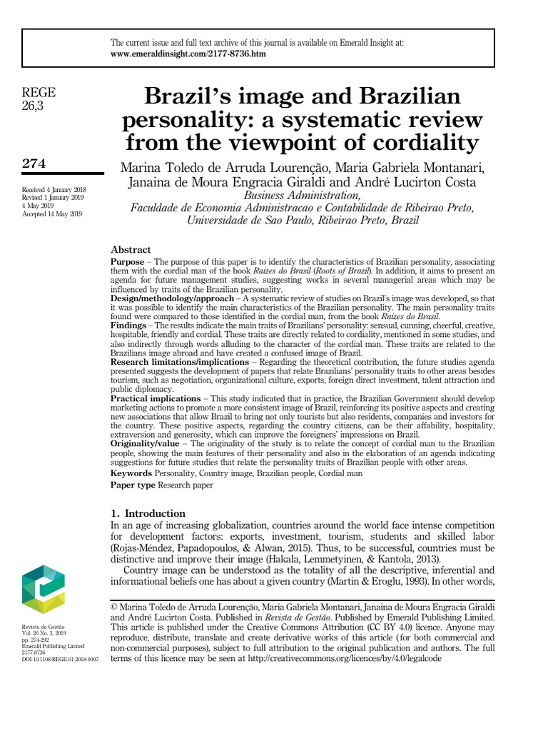 Brazil's Imagem and Brazilian Personality | PDF