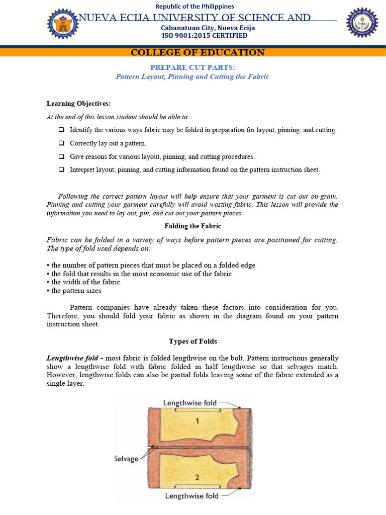 Fabric Pattern Layout & Cutting Guide | PDF | Seam (Sewing) | Knitting