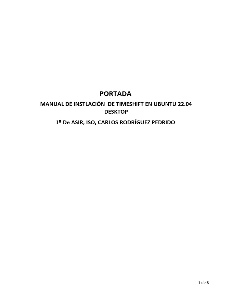 Manual de Instalación TIMESHIFT Ubuntu 22.04 Desktop 2 | PDF | Informática