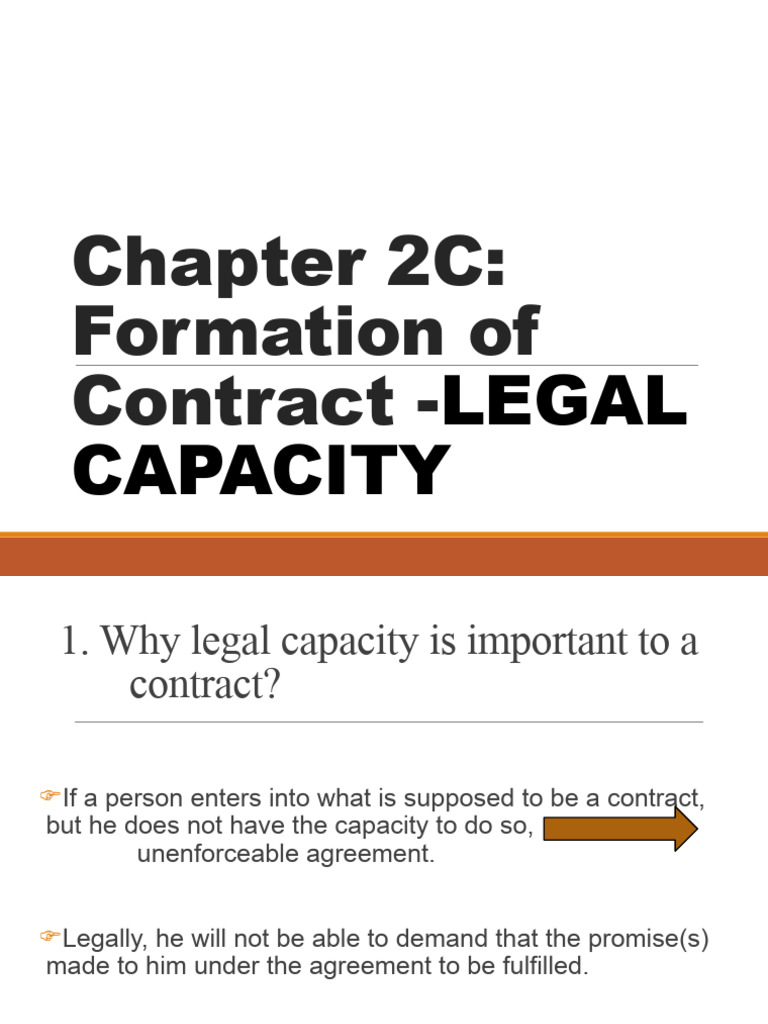 Chapter 2c - Legal Capacity | PDF | Contractual Term | Employment