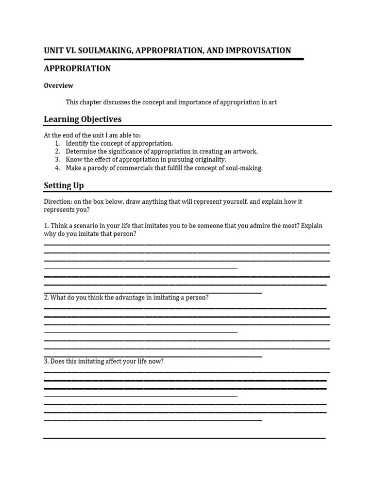 UNIT VI Part 1 Appropriation | PDF