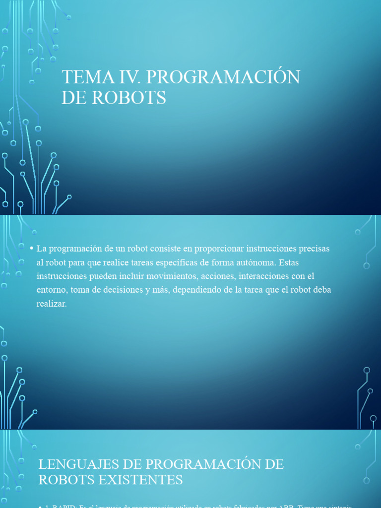 Tema Iv | PDF | Lenguaje de programación | Robótica