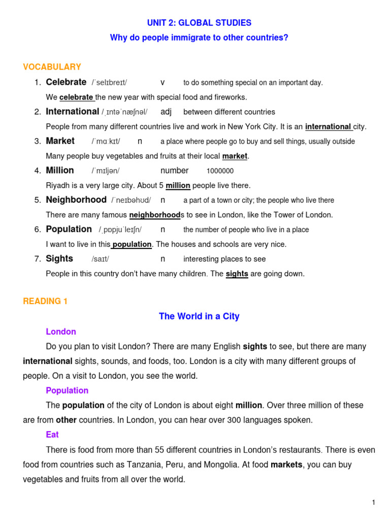 A2_UNIT 2_ GLOBAL STUDIES | PDF