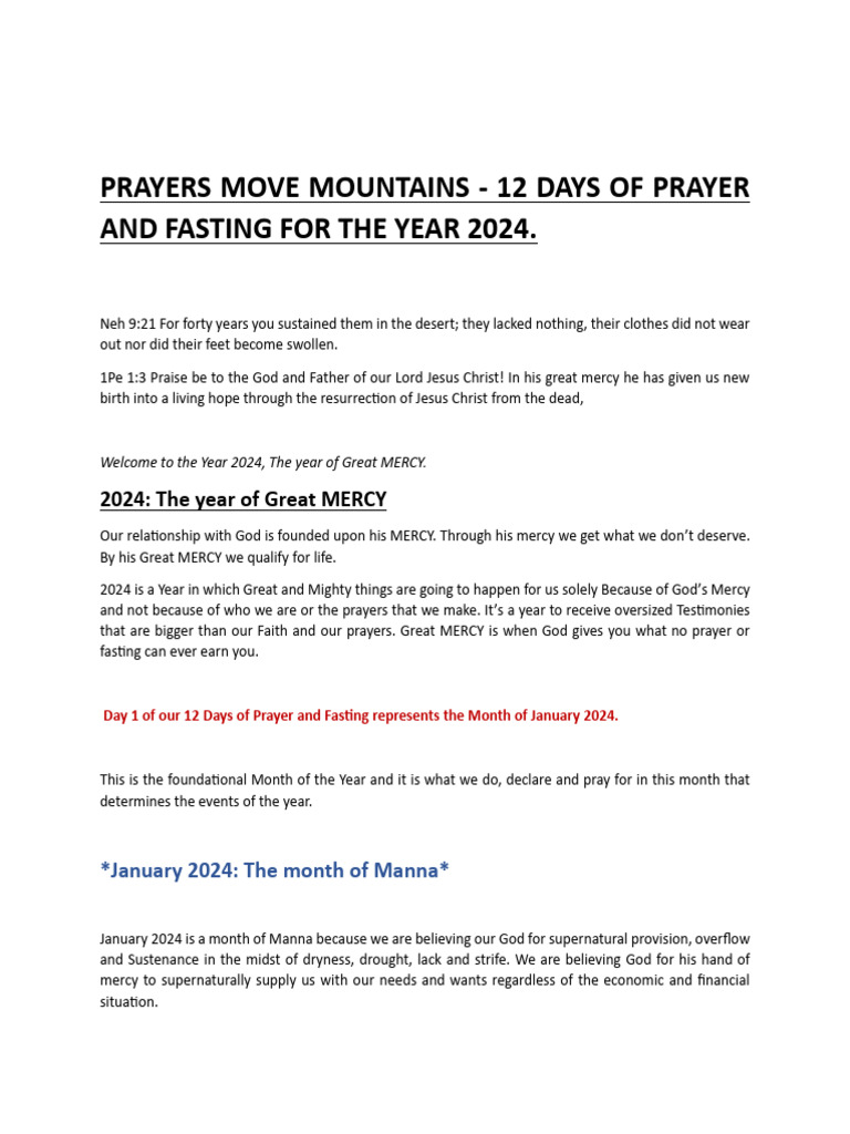 2024 The Year of Great Mercy | PDF | Prayer | Angel