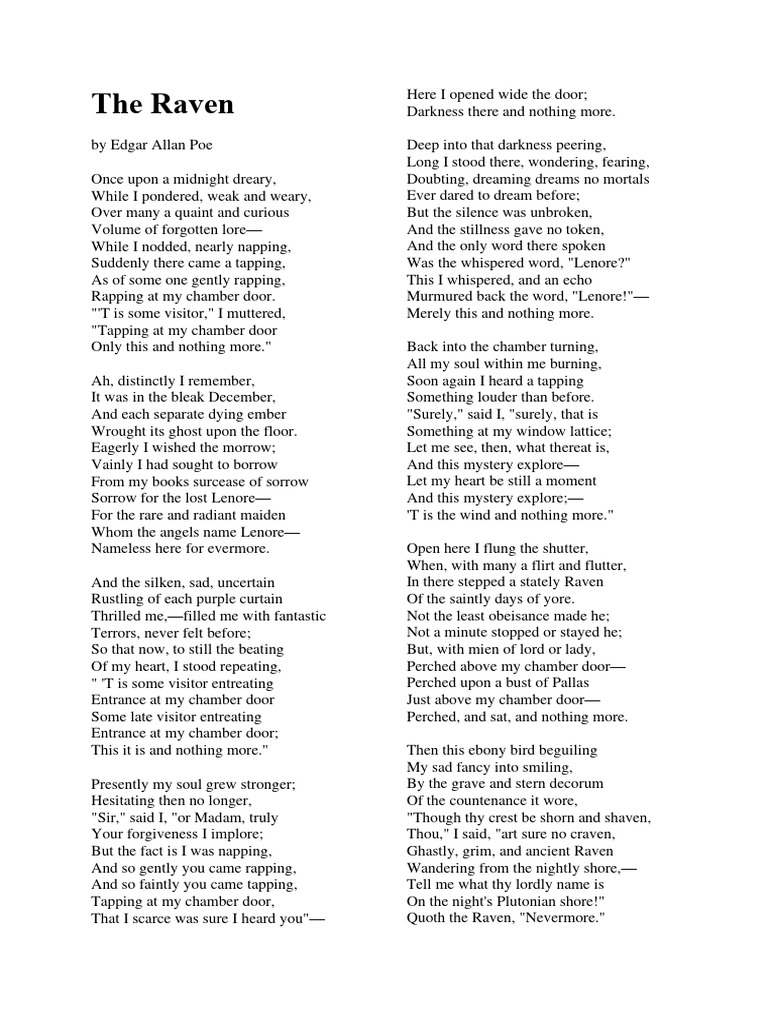 The Raven: A Poem of Loss and Despair | PDF | The Raven