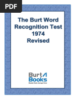 Schonell Reading Test Instructions | PDF