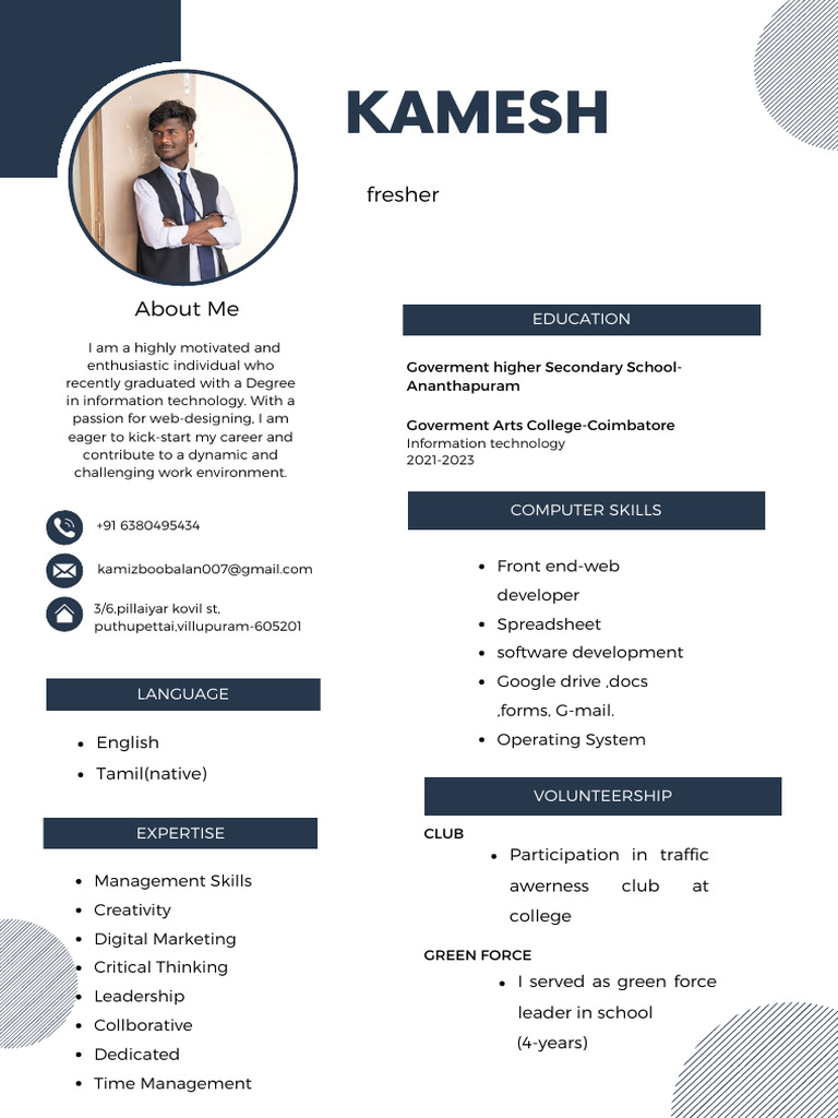 blue professional modern CV resume (3) | PDF | Web Design | World Wide Web