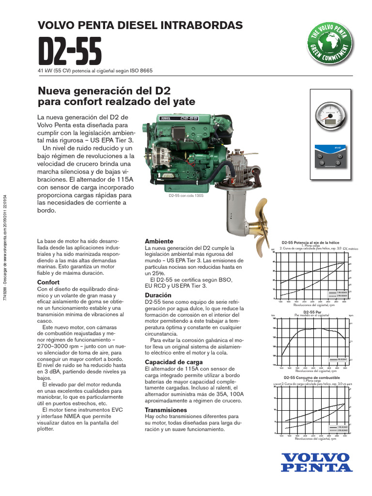 Volvo Penta Diesel Intrabordas: 41 KW (55 CV) Potencia Al Cigüeñal ...