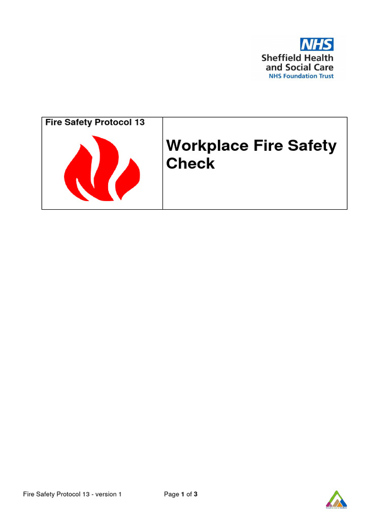 Fire Safety Protocol 13 - Workplace Fire Safety Check | PDF | Fires ...