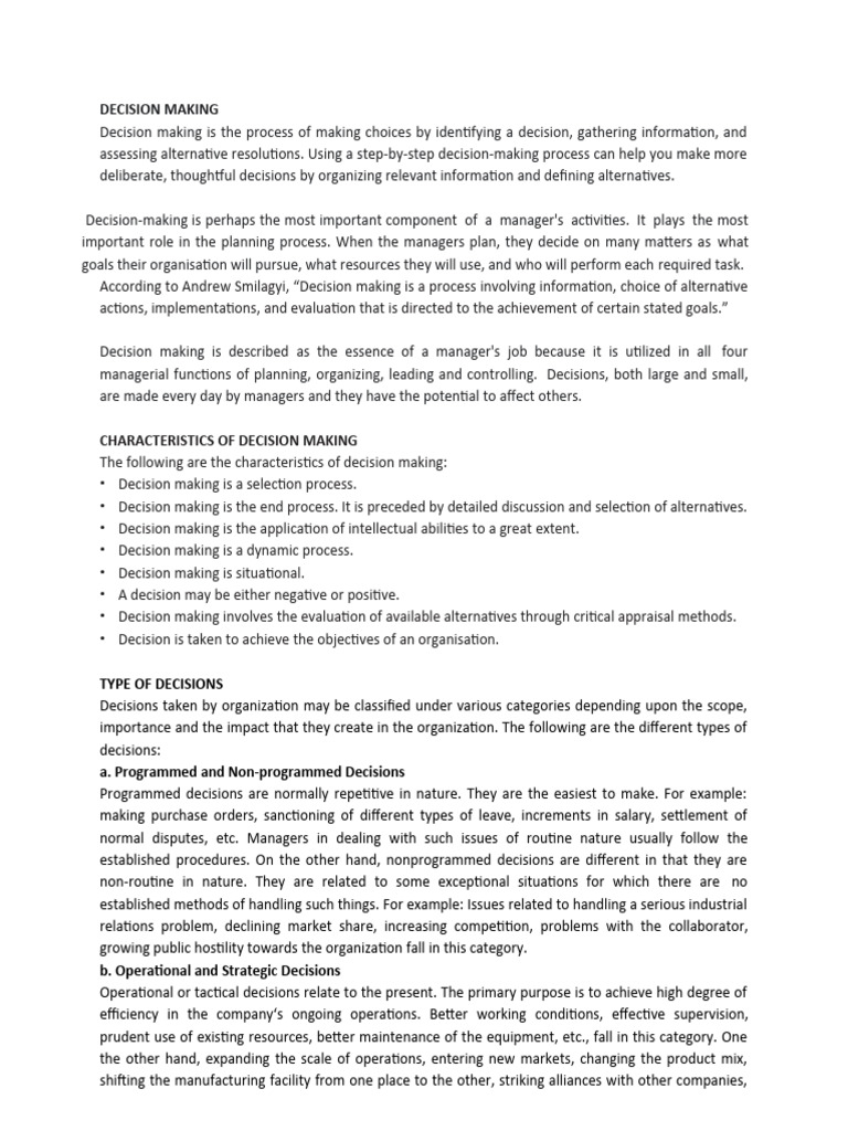 Decision Making | PDF | Decision Making | Risk