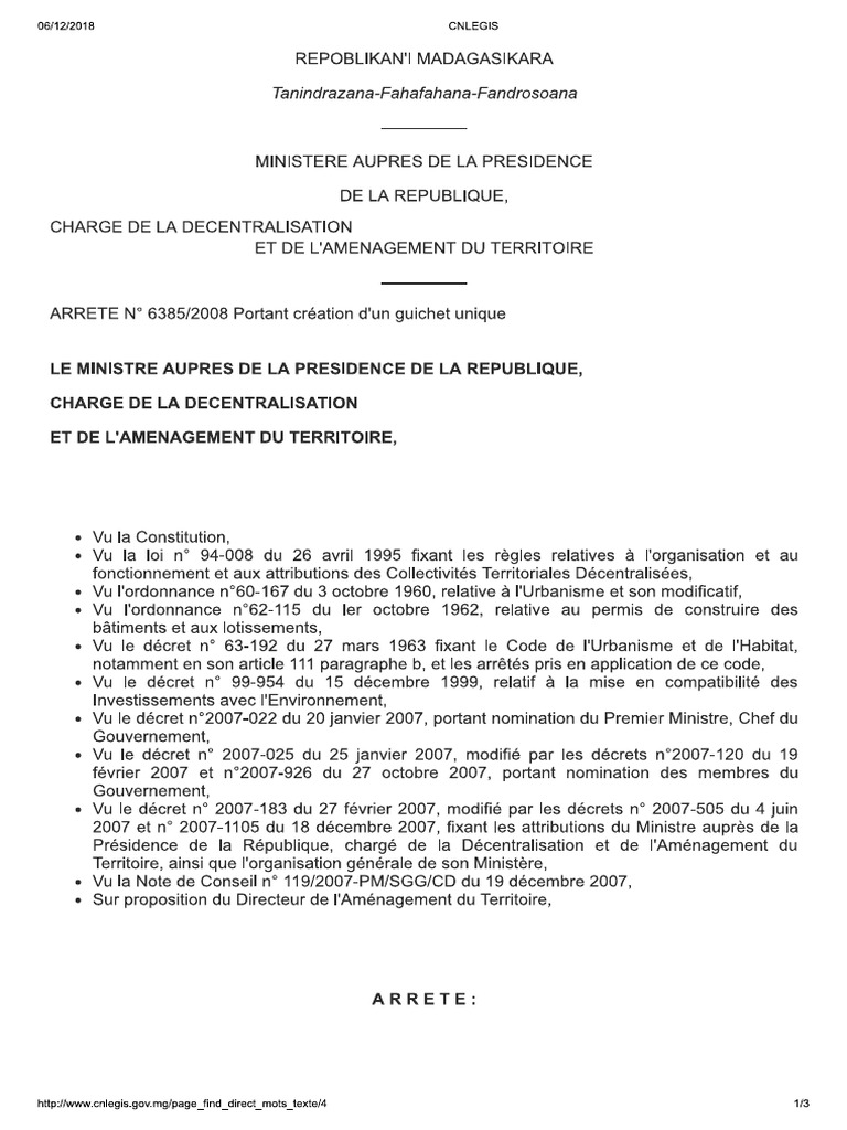 Création D'un Guichet Unique | PDF