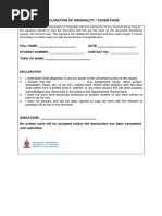 Unisa declaration form | PDF