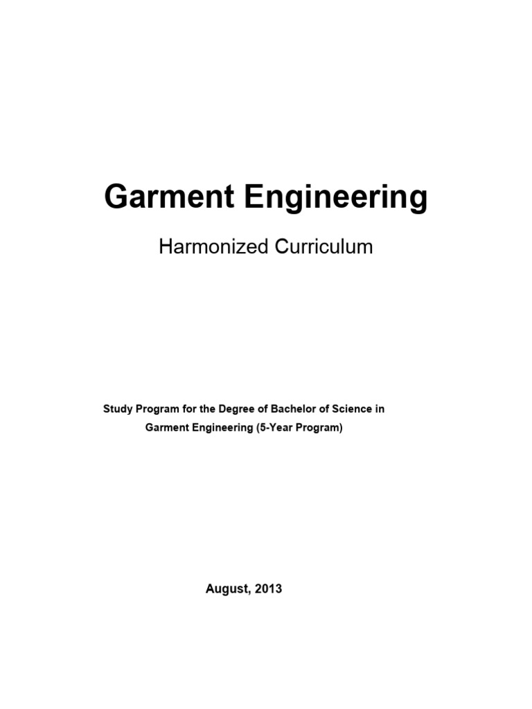 Garment Engineering Degree Program | PDF | Textiles | Engineering