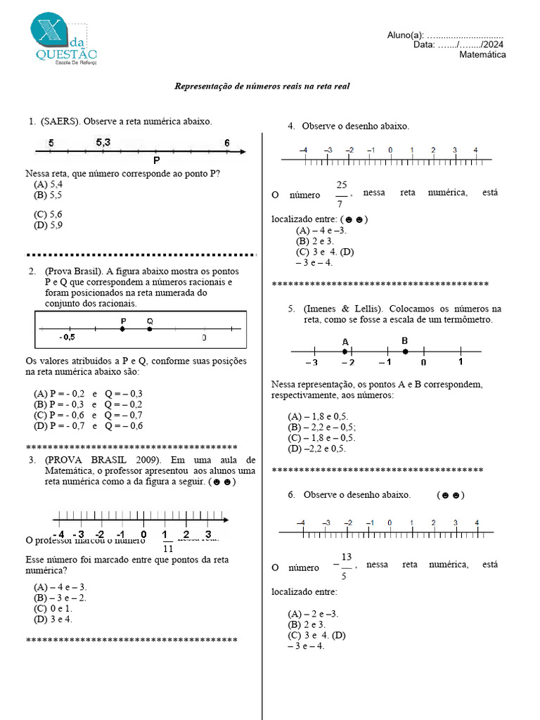 Representação Reta Real | PDF | Número real | Notação matemática